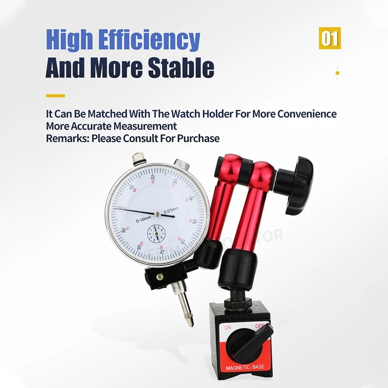 2 IN 1 Accurate Dial Gauge Test Indicator With Mini Universal Flexible ...