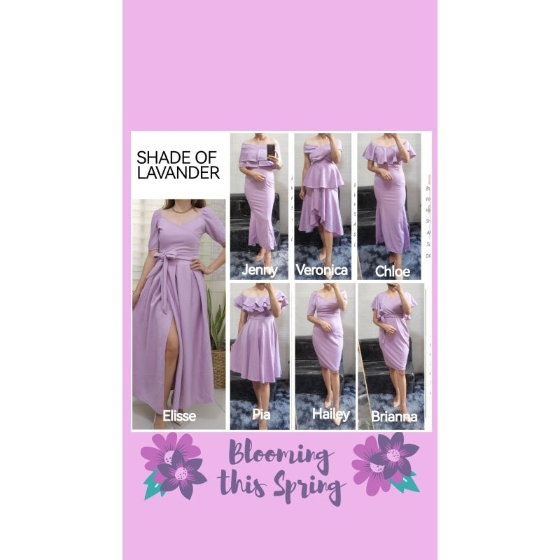 LAVANDER SHADE BRIDAL ENTOURAGE BRIDESMAID FORMAL DRESSES PANG ABAY ...