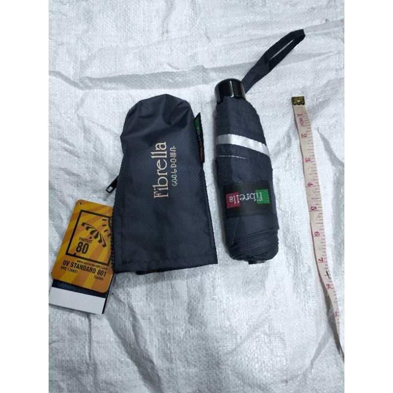 Fibrella Small 5 folds manual umbrella w/silver coated antiUV 7inch ...