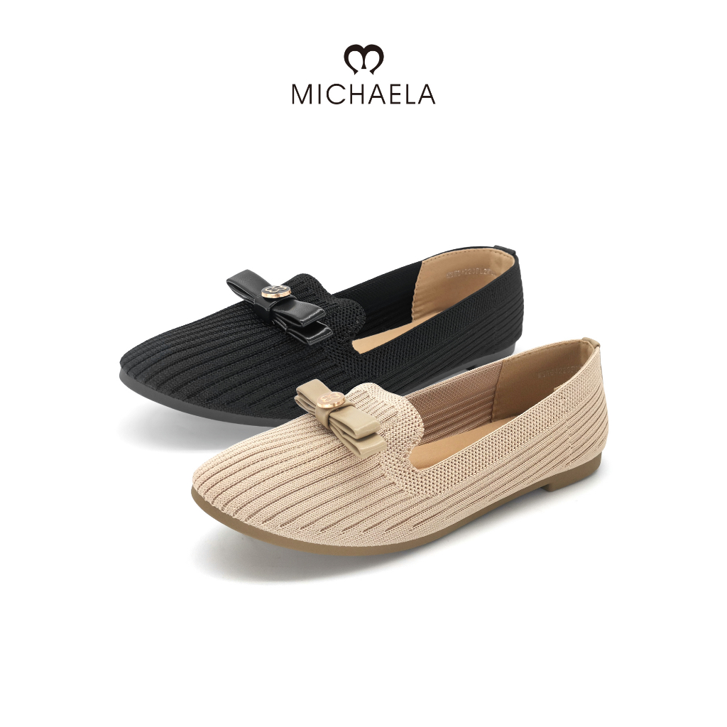 MICHAELA Loafer Shoes for Women Stretchy Braided Knit Ballet Boat Flat ...