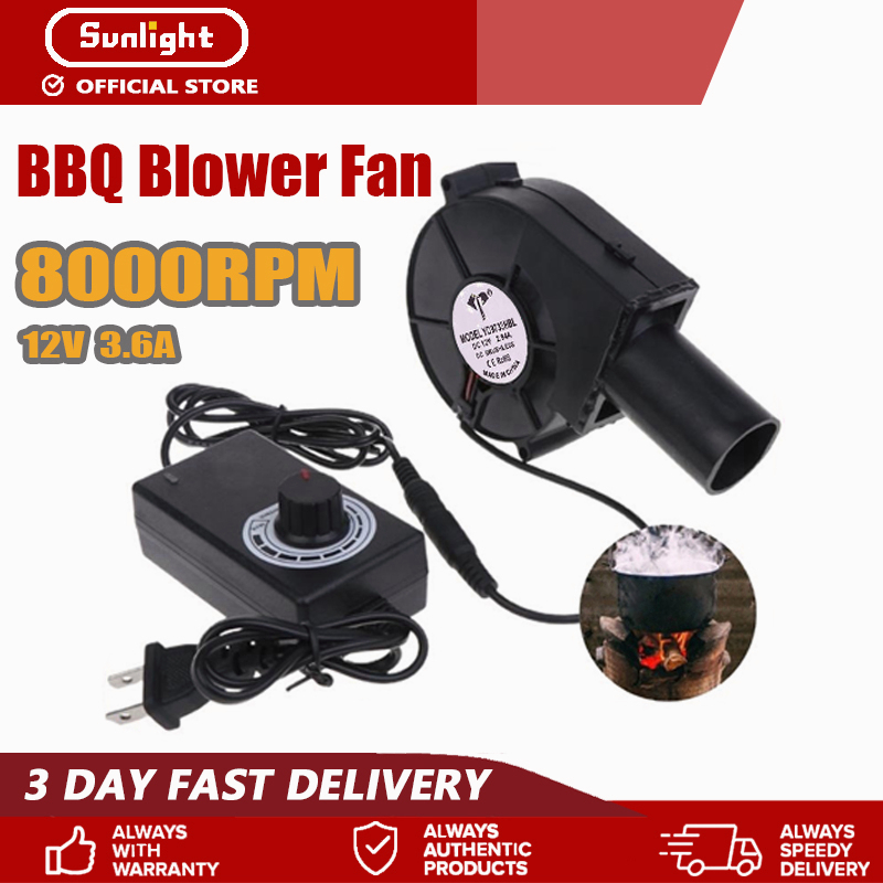 Blower Fan DC 12V 3.6A BBQ Portable Blower with Variable Speed ...