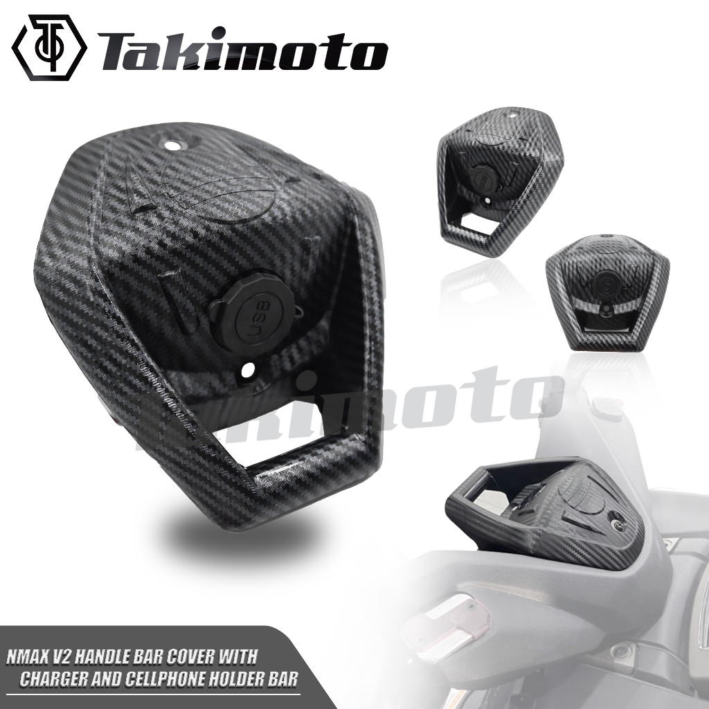 Takimoto Nmax V2 2020 Handle Bar Cover Carbon Fiber With Usb Charging ...