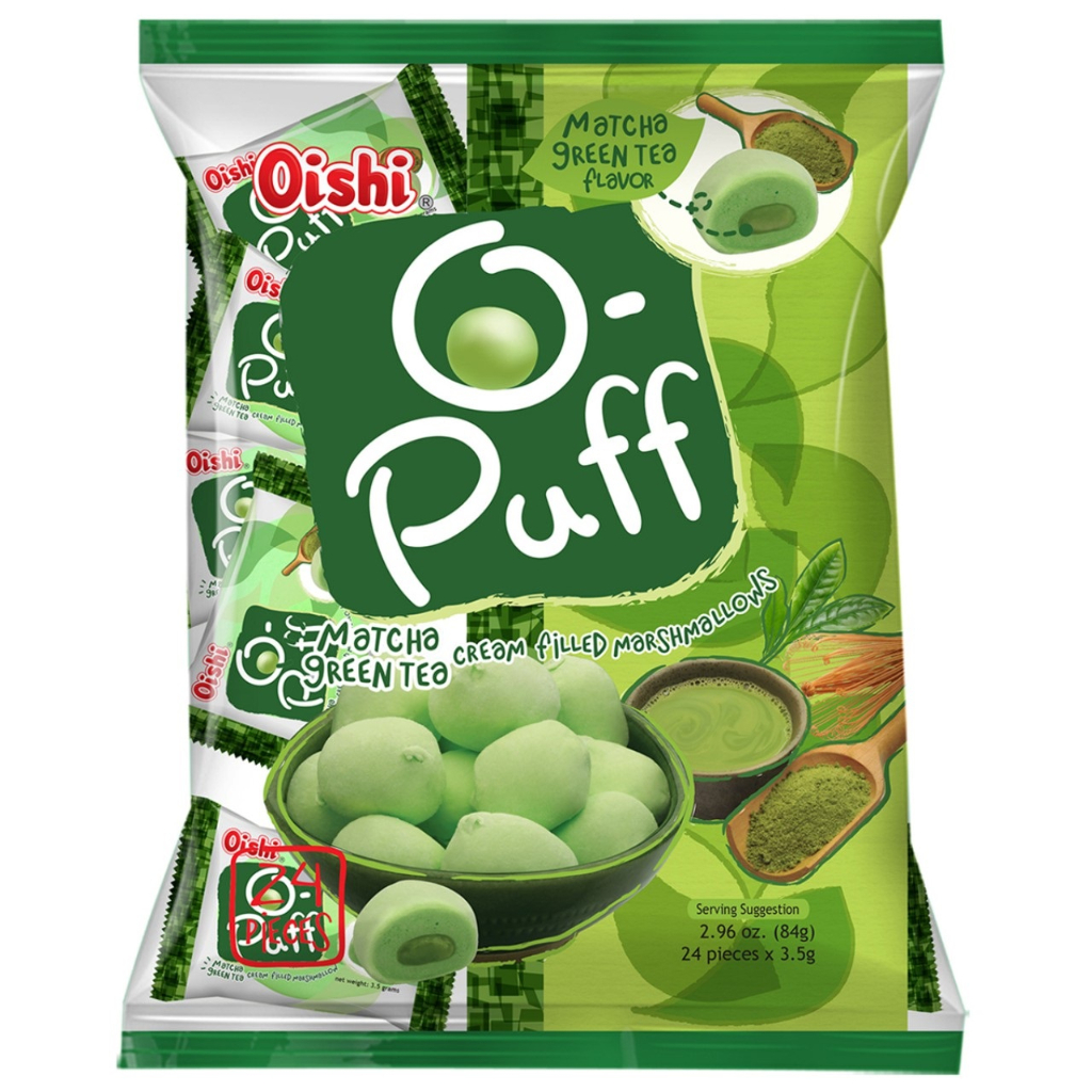O Puff Marshmallow Matcha Green Tea Cream Filled 84g | Shopee Philippines
