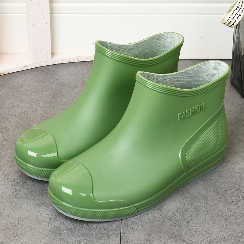 Student Female Fashion Waterproof Shoes Work Mid Tube Rubber Rain Shoes ...