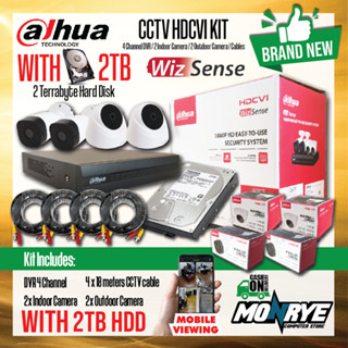 DAHUA CCTV HDCVI KIT BRAND NEW / 4 CHANNEL DVR / 2x Indoor, 2x Outdoor / WITH HDD OPTIONS ...
