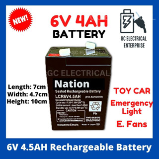 6V 4Ah NP4-6 6 Volts 4 Ampere Rechargeable Sealed Lead Acid Battery 6v ...