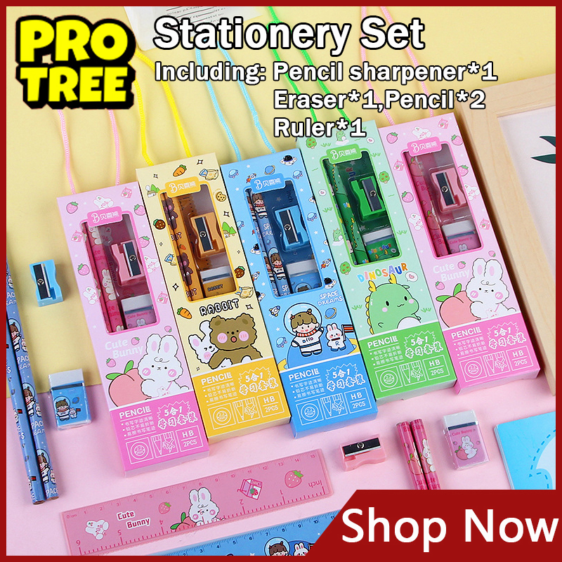Pencil 5 in 1 Study Set Student Gift Portable Stationery Set Gift Box ...
