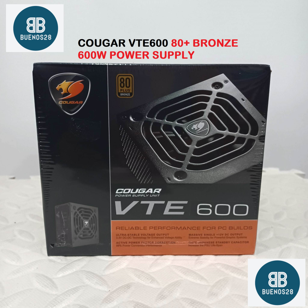 COUGAR VTE600 80+ BRONZE 600W POWER SUPPLY | Shopee Philippines