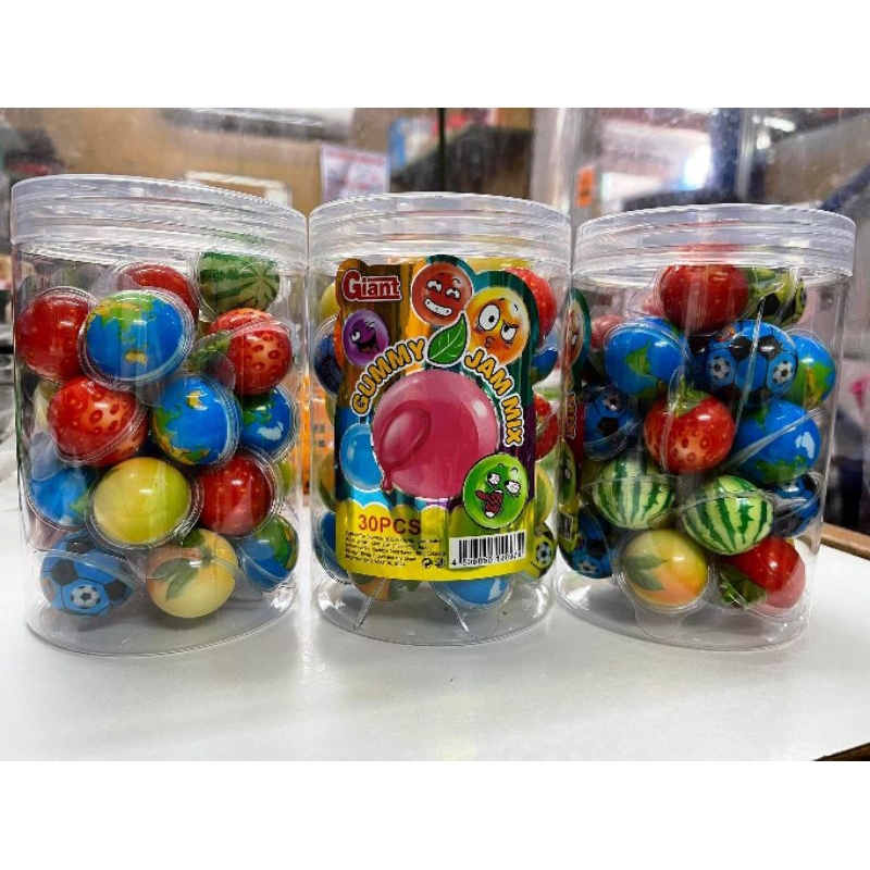30pcs assorted gummy ball in jar / fruit jam gummy soft ball / loot bag ...