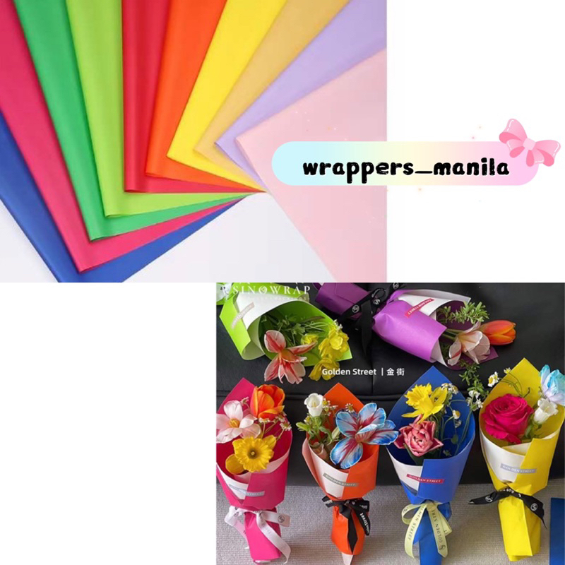 20pcs Solid Colorful Wrappers Bouquet Wrapping Materials (Waterproof ...