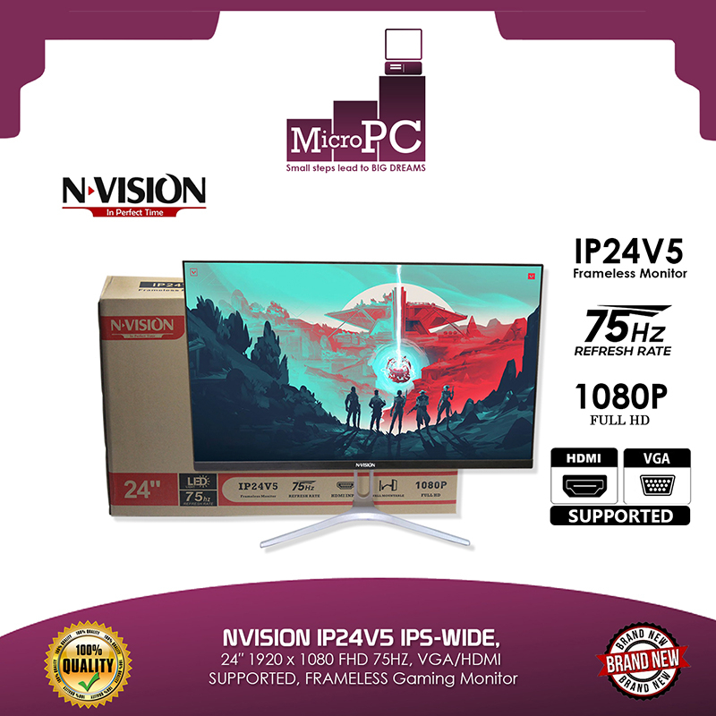 NVISION IP24V5 IPS-WIDE, 24″ 1920 x 1080 FHD 75HZ, VGA/HDMI SUPPORTED ...