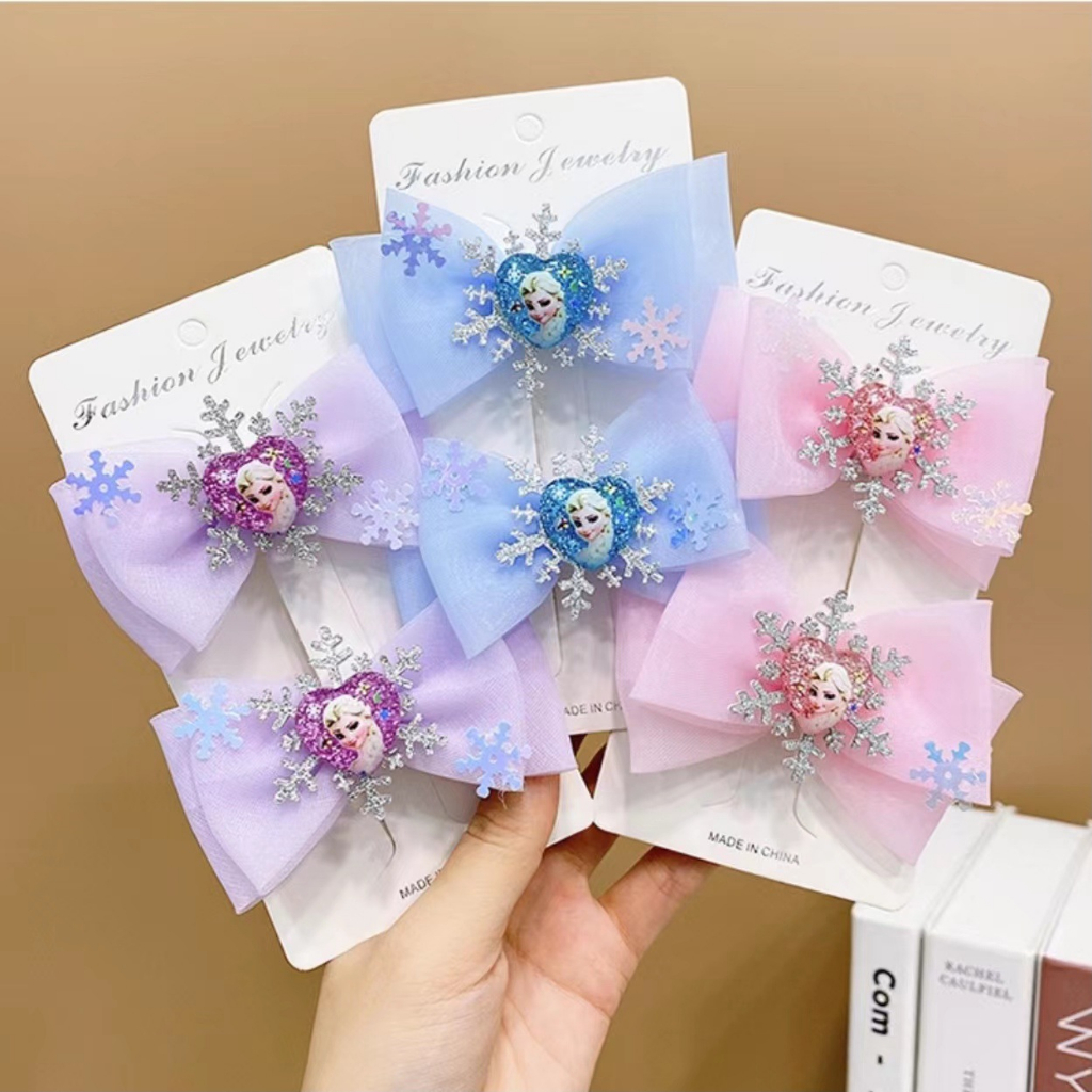 G7C 2Pcs/Set Frozen Elsa Hair Clips Sweet Fashion Girl Hair Pin for ...