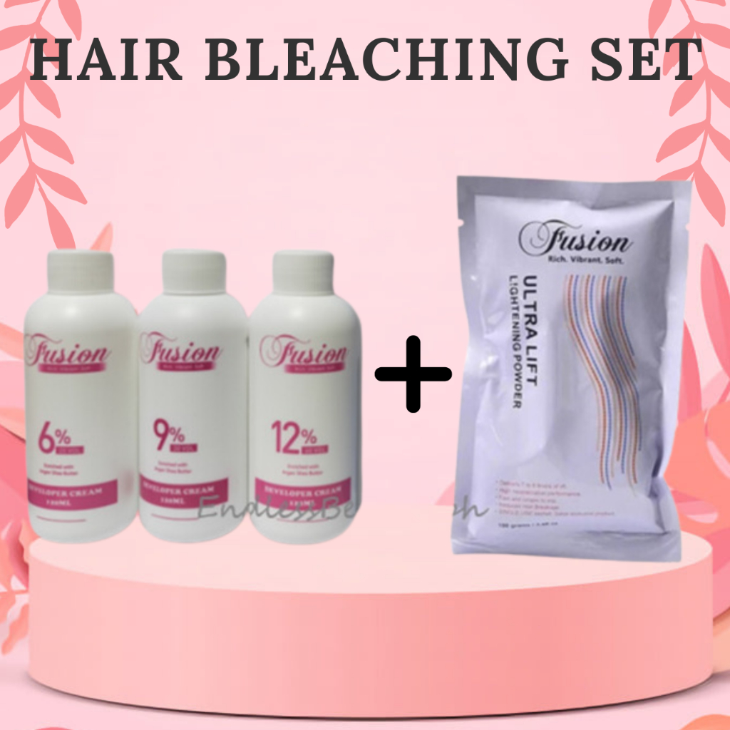 Fusion Hair Bleaching Set (Hair Bleaching Powder + Developer Cream ...