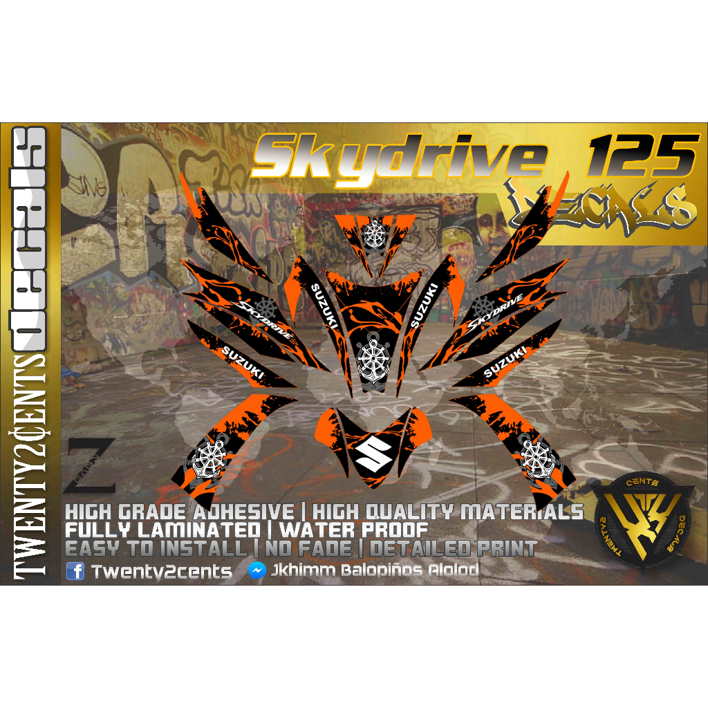 Suzuki Skydrive 125 Decals High-Quality Stickers (anchor) | Shopee ...