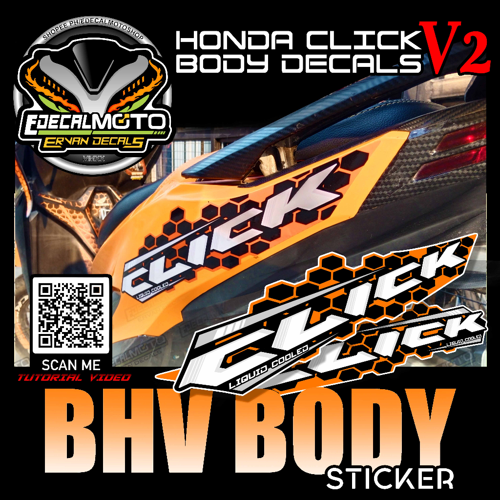 HYONDA CLICK VERSION 2 BODY DECALS STIKER | Shopee Philippines