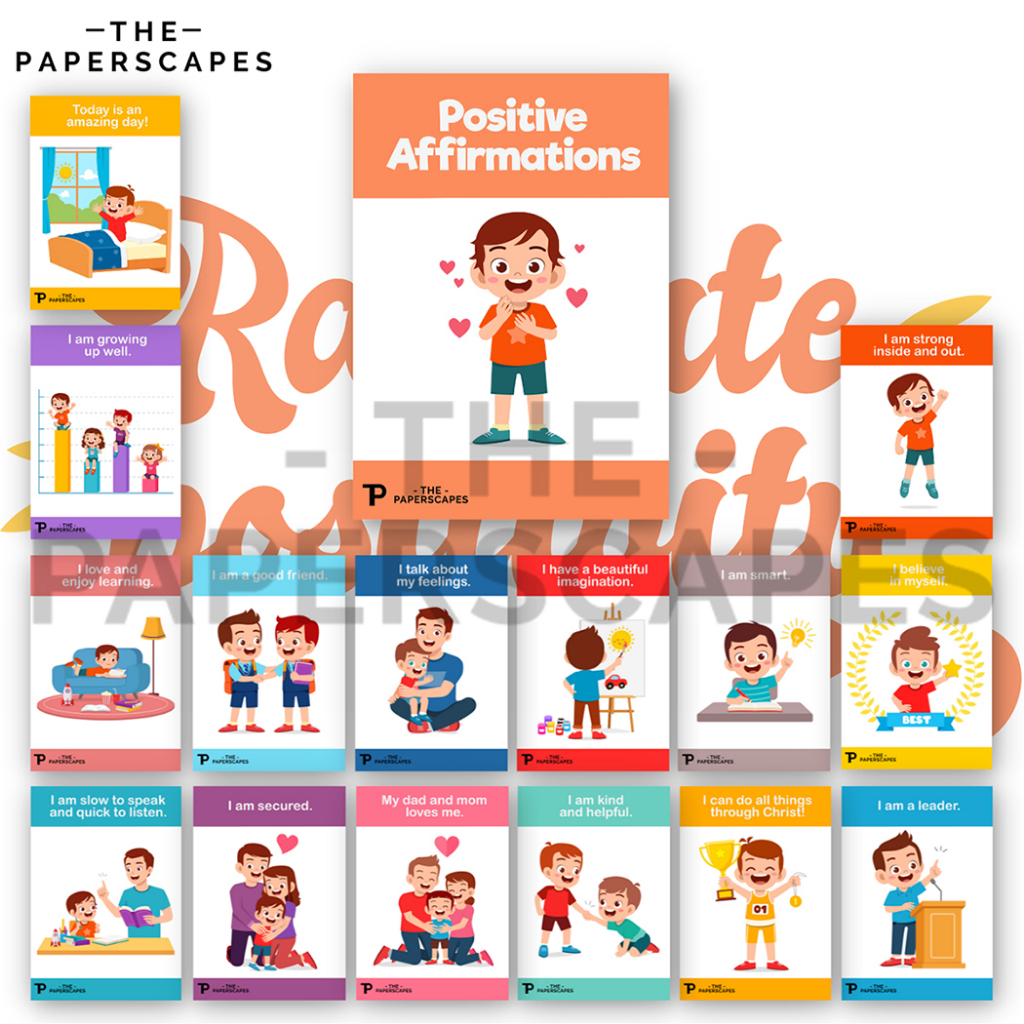 'POSITIVE AFFIRMATIONS' Fully Laminated Educational Flashcards [16 pcs ...