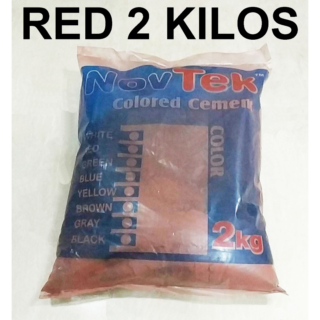 NOVTEK COLORED CEMENT 2 KILOS ( RED COLOR ) === RED | Shopee Philippines