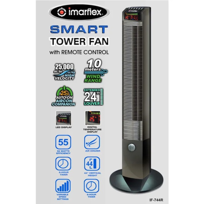 Imarflex IF744R Smart Tower Fan with remote IF-744R (Houseware Express ...