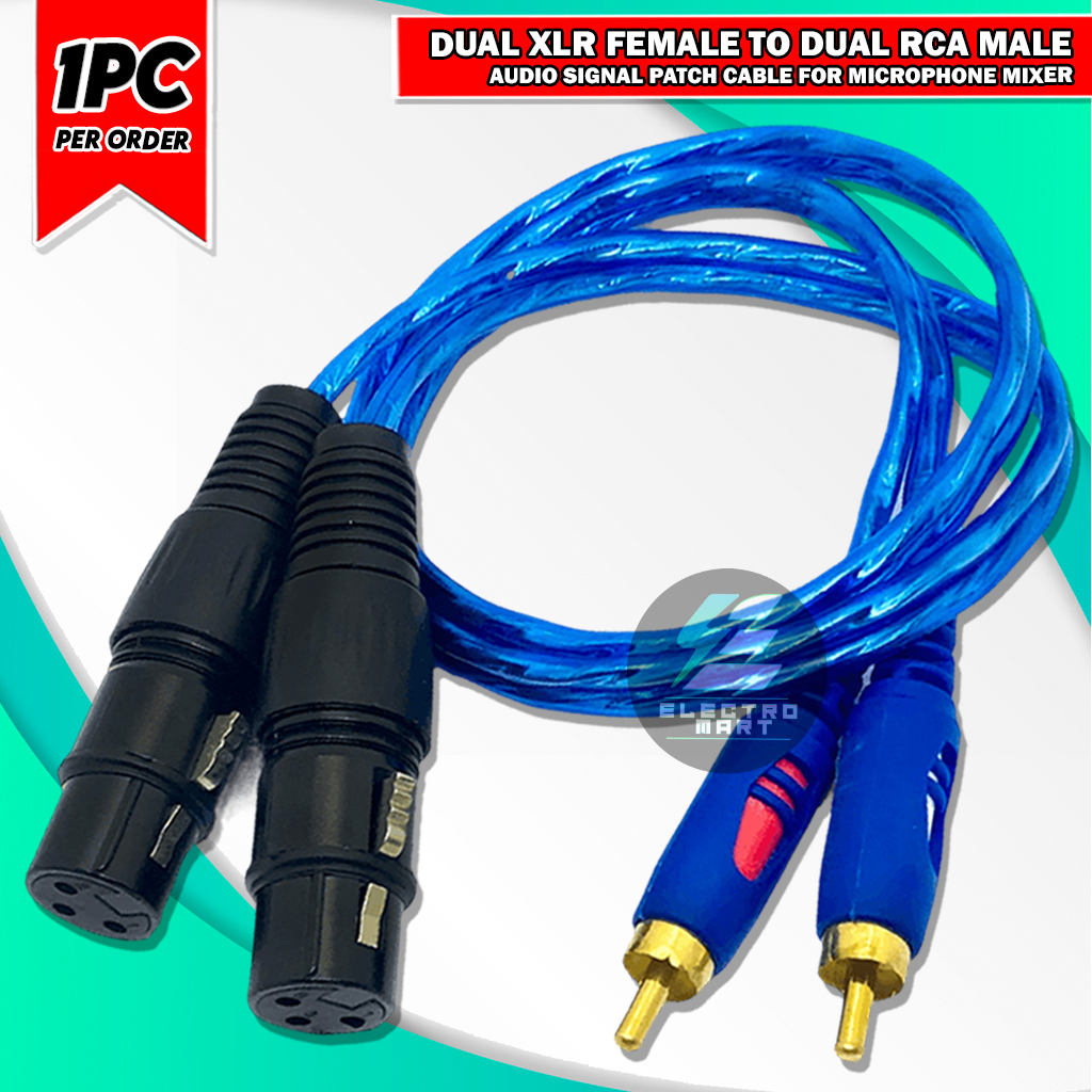 Dual XLR Female to Dual RCA Male Audio Signal Patch Cable for ...