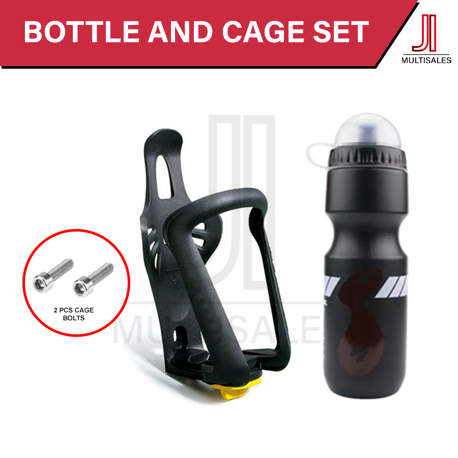 (SET) Bike Cycling Water Bottle Adjustable Bottle Cage Holder & 2 ...