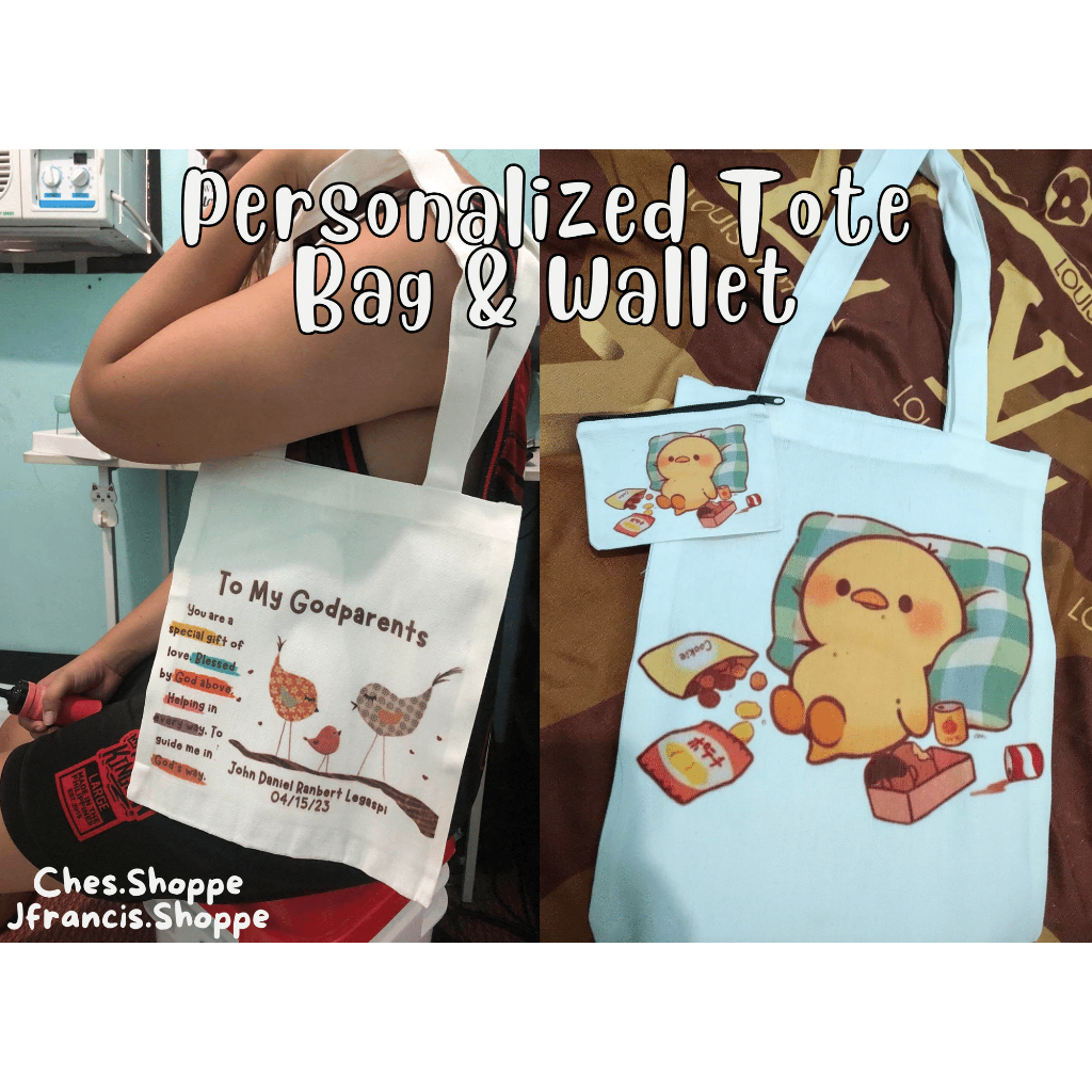 Personalized Tote Bag & Wallet | Shopee Philippines