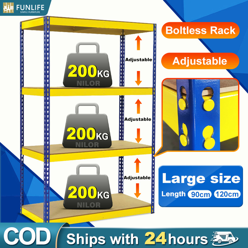 Bearing 400 kg】 4/5 Tier Heavy Duty Metal Boltless Rack kitchen Store ...