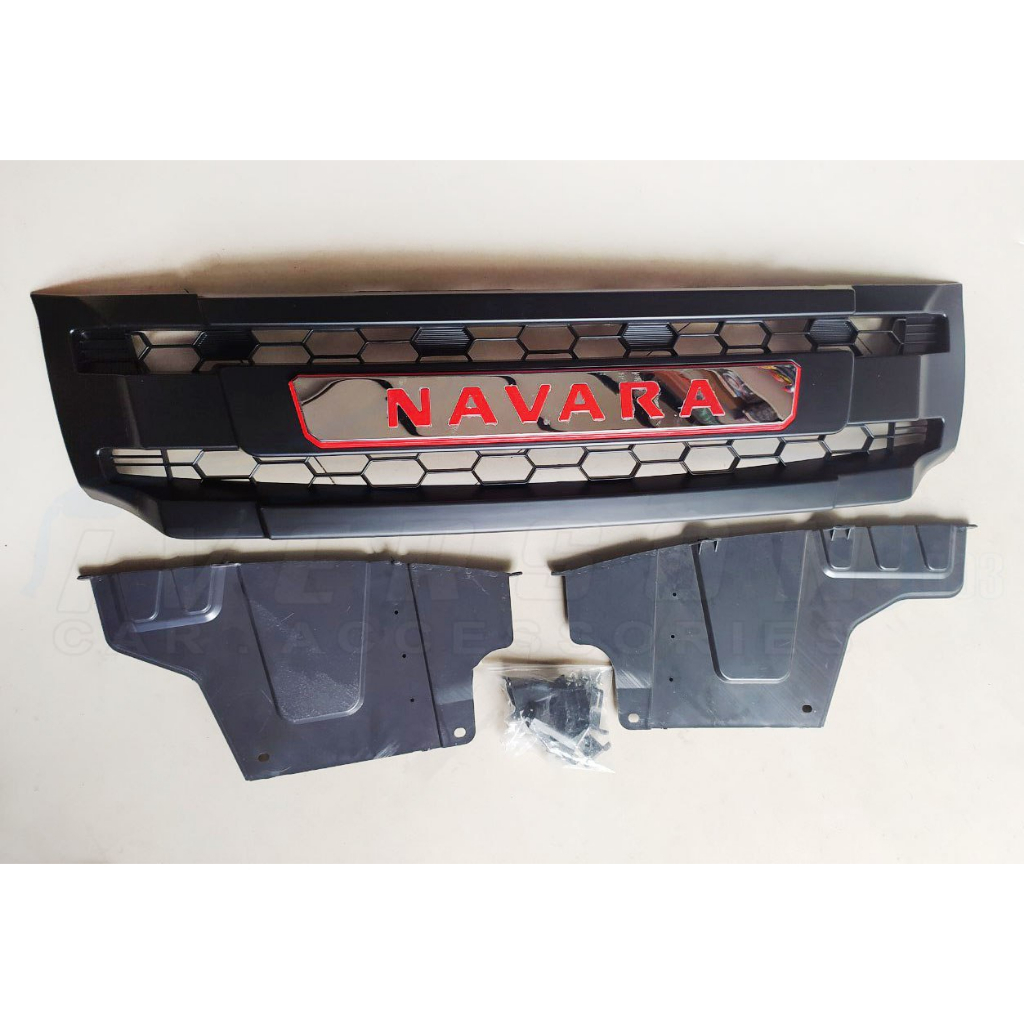 Nissan Navara NP300 2015 to 2020 Black Front Grill Red Font | Shopee ...