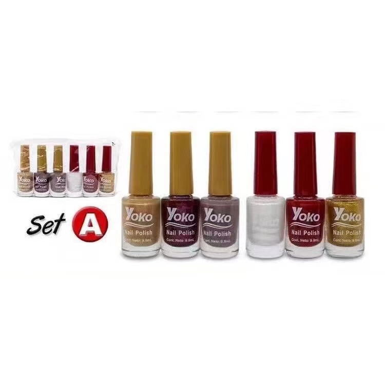 【Original】YOKO Nail Polish Cutics Set (6pcs) 9.9ml Non-toxic And ...
