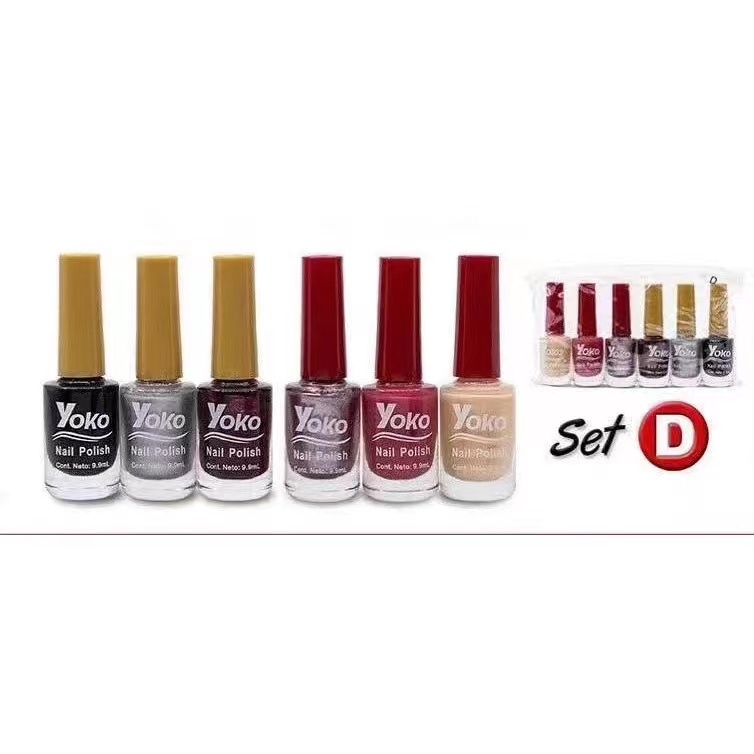【Original】YOKO Nail Polish Cutics Set (6pcs) 9.9ml Non-toxic And ...