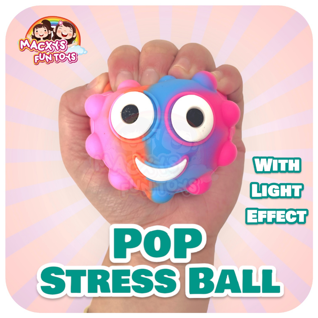 Pop Stress Ball with Light Effects, Squishy Ball (Macxyfuntoys ...