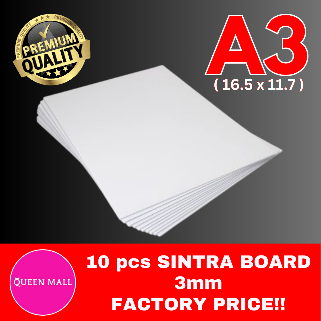 BUNDLE OF 10 hard Sintra Board 3mm White A3 SIZE Sintra PVC Foam Board PVC Board (16.5x11.7 ...