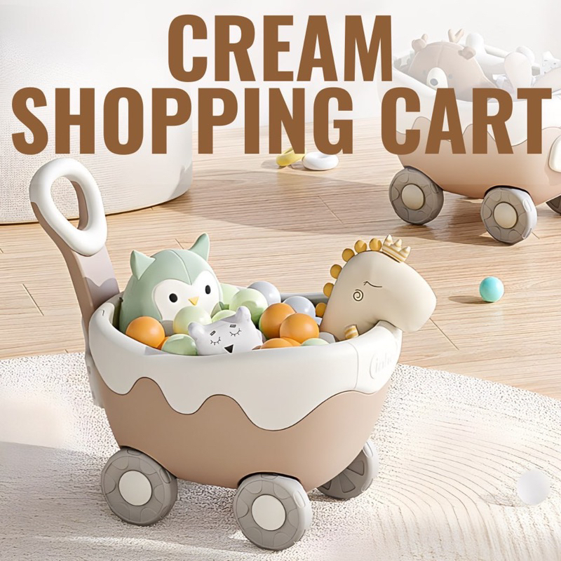BB Cream Shopping Cart Walker Push Cart for Kids Early Development ...