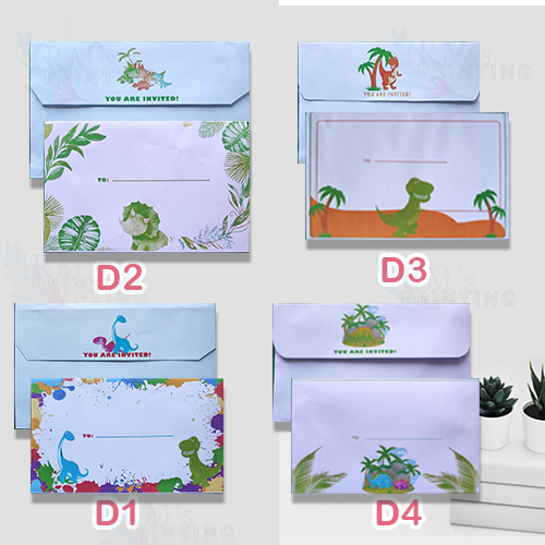 Customized Dinosaur Invitation Envelopes (FREE LAYOUT) | Shopee Philippines