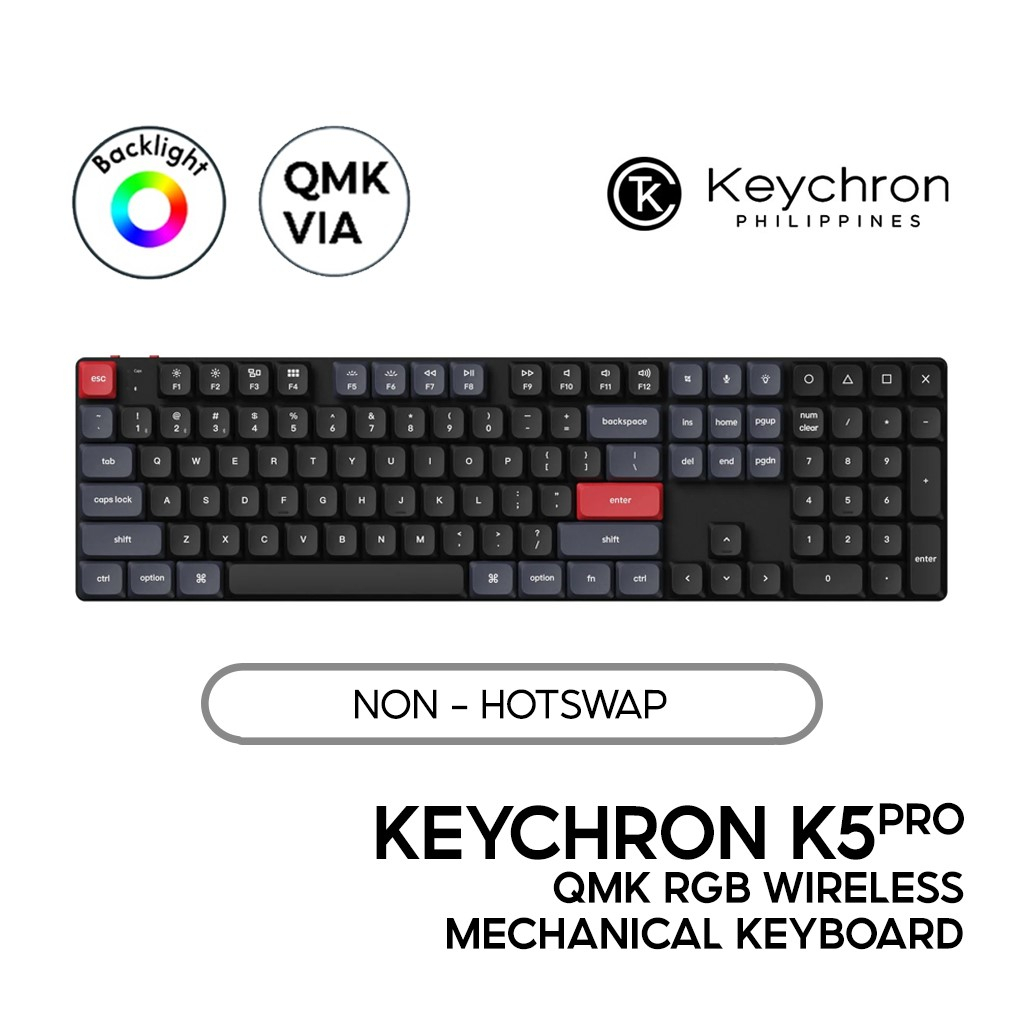 Keychron K5 Pro QMK Mechanical Keyboard Full, Wired/Bluetooth, RGB, Low ...