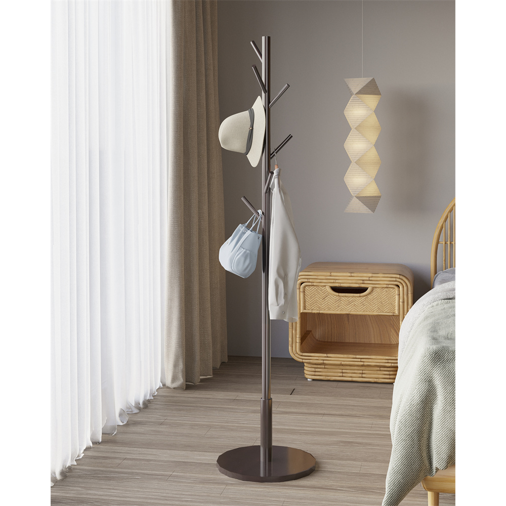 Original Solid Wood Coat Rack Triangle Tree-Shaped Clothes Rack Bedroom ...