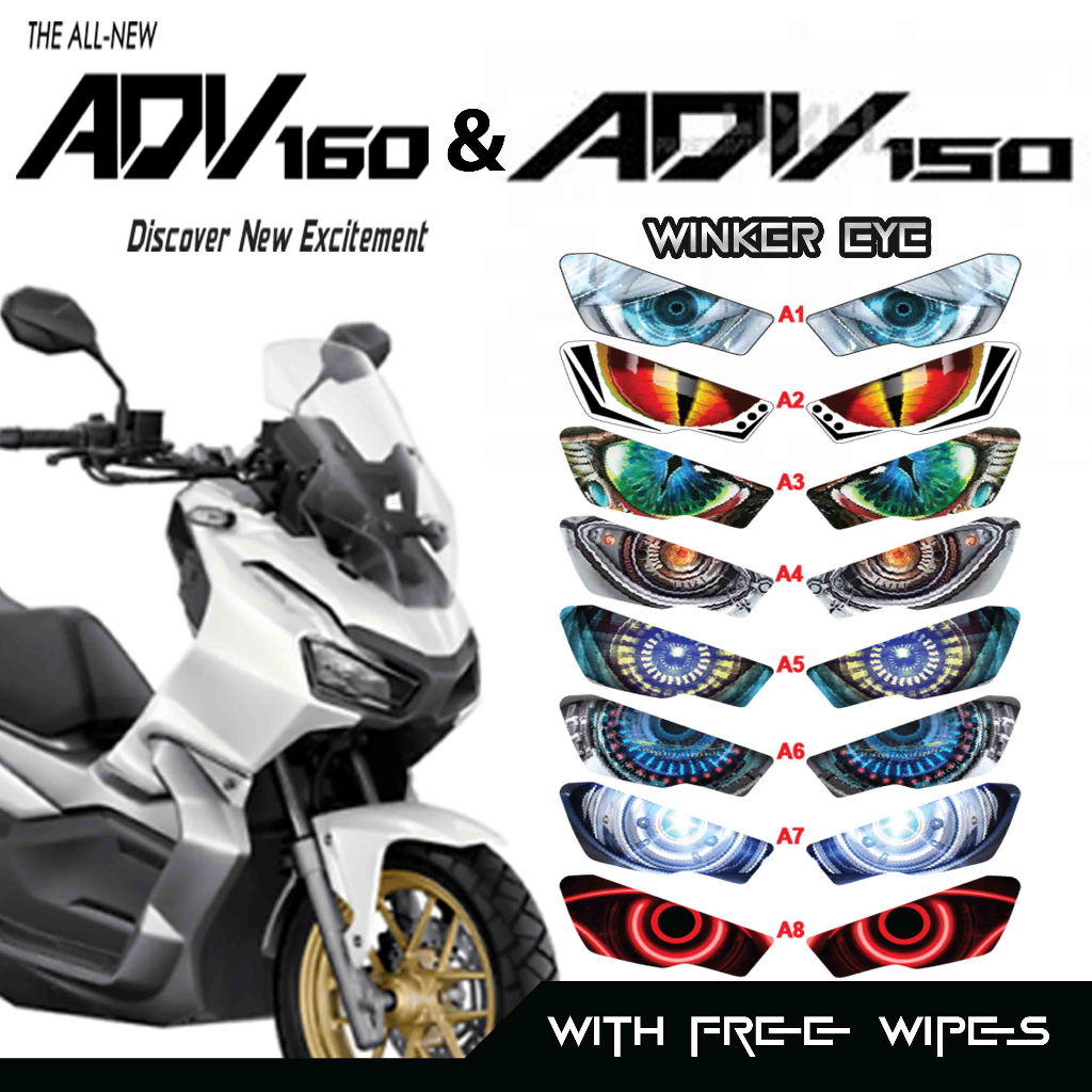 HONDA ADV 150/160 WINKER EYE STICKER TRANSPARENT / TRANSLUCENT VNYL ...