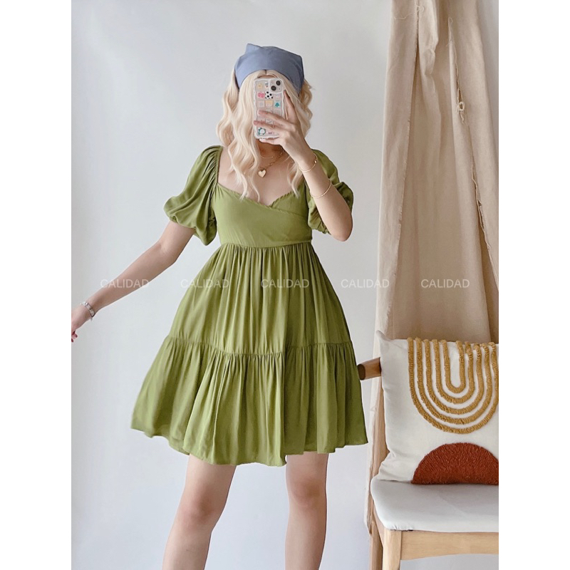 Milana Mini Hem Linen Dress Calidad Mnl Shopee Philippines