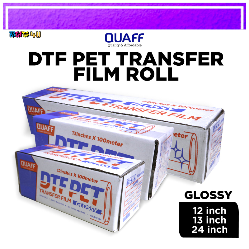Quaff Dtf Pet Transfer Film Roll Glossy Matte 100 Meters | Shopee ...