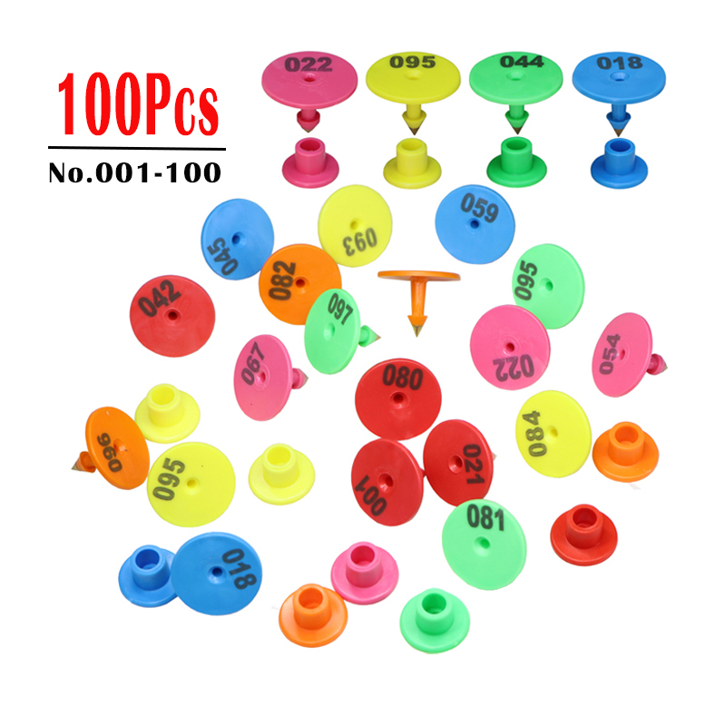 100Pcs Livestock Round Ear Tag for Pig Goat Sheep No.001-100 | Shopee ...