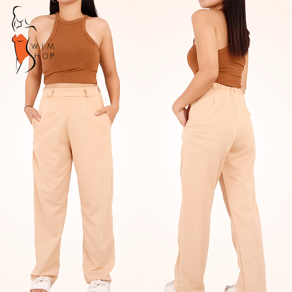 SS Lyka Trousers Highwaist with Pocket & Belt holder Pants | Shopee ...