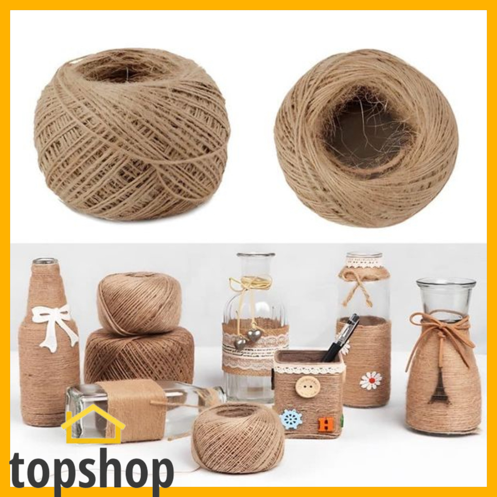 TOPSHOP 100M/Roll 1mm Twisted Craft Rope Natural Jute Twine Hemp Linen ...