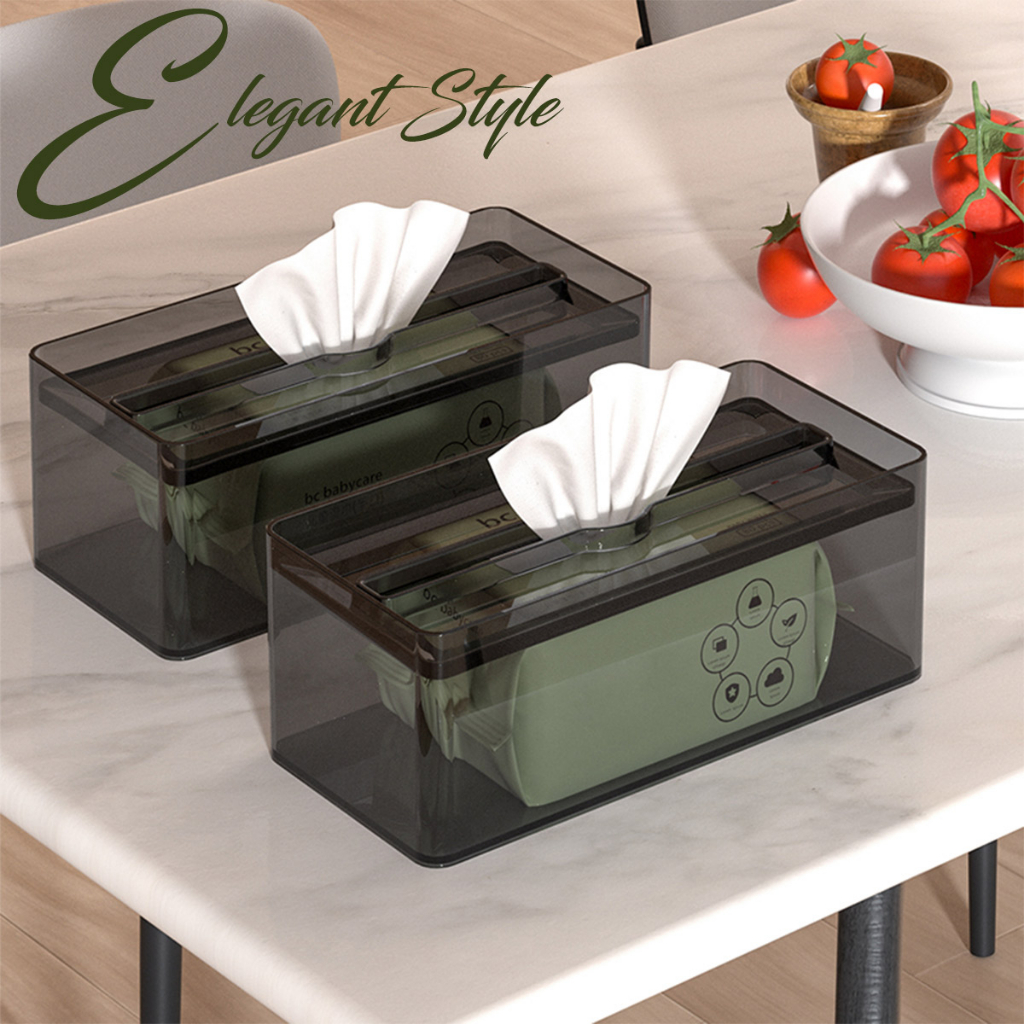 Sinking Style Lid Tinted Grey Tissue Holder Desktop Dispenser Napkin ...