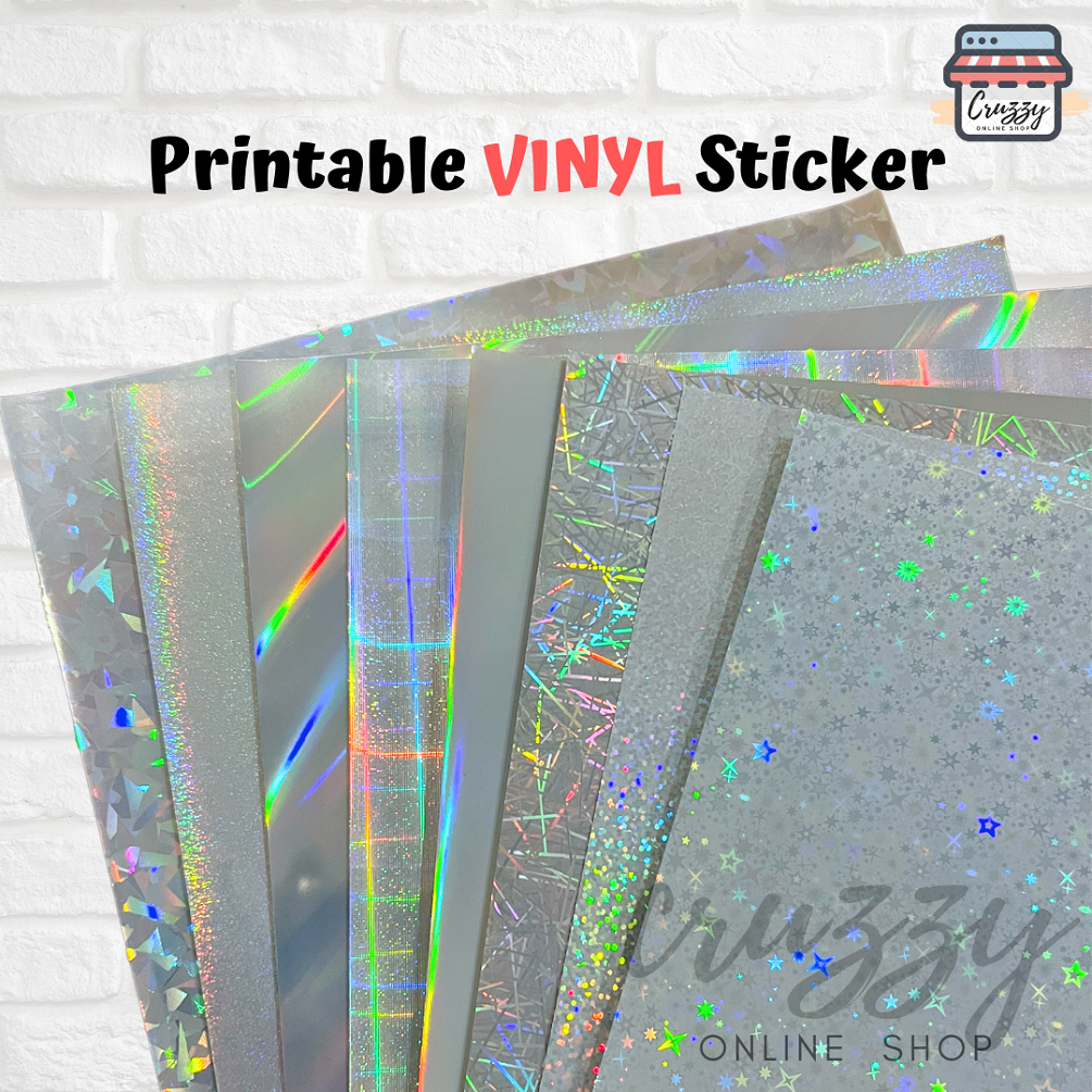 5 / 10 / 20 Sheets A4 Printable Holographic Vinyl Sticker Waterproof ...
