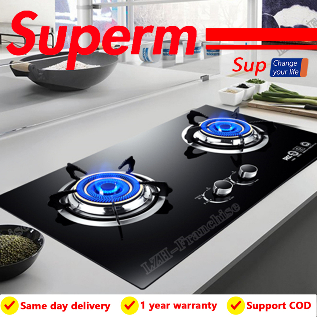 Built-in double-burner gas stove household Automatic With hobbing and ...
