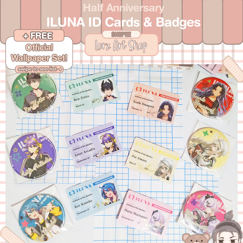 Official ILUNA Half Anniversary Goods Student ID Card and Badge ...