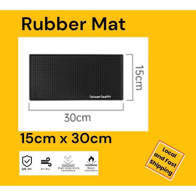 High quality black Soft PVC Spill Service Mats Accessories coffee Anti ...