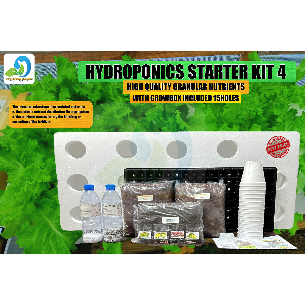 HYDROPONICS STARTER KIT 4 - TUNABOX 15HOLES/4KINDS OF LETTUCE SEEDS ...