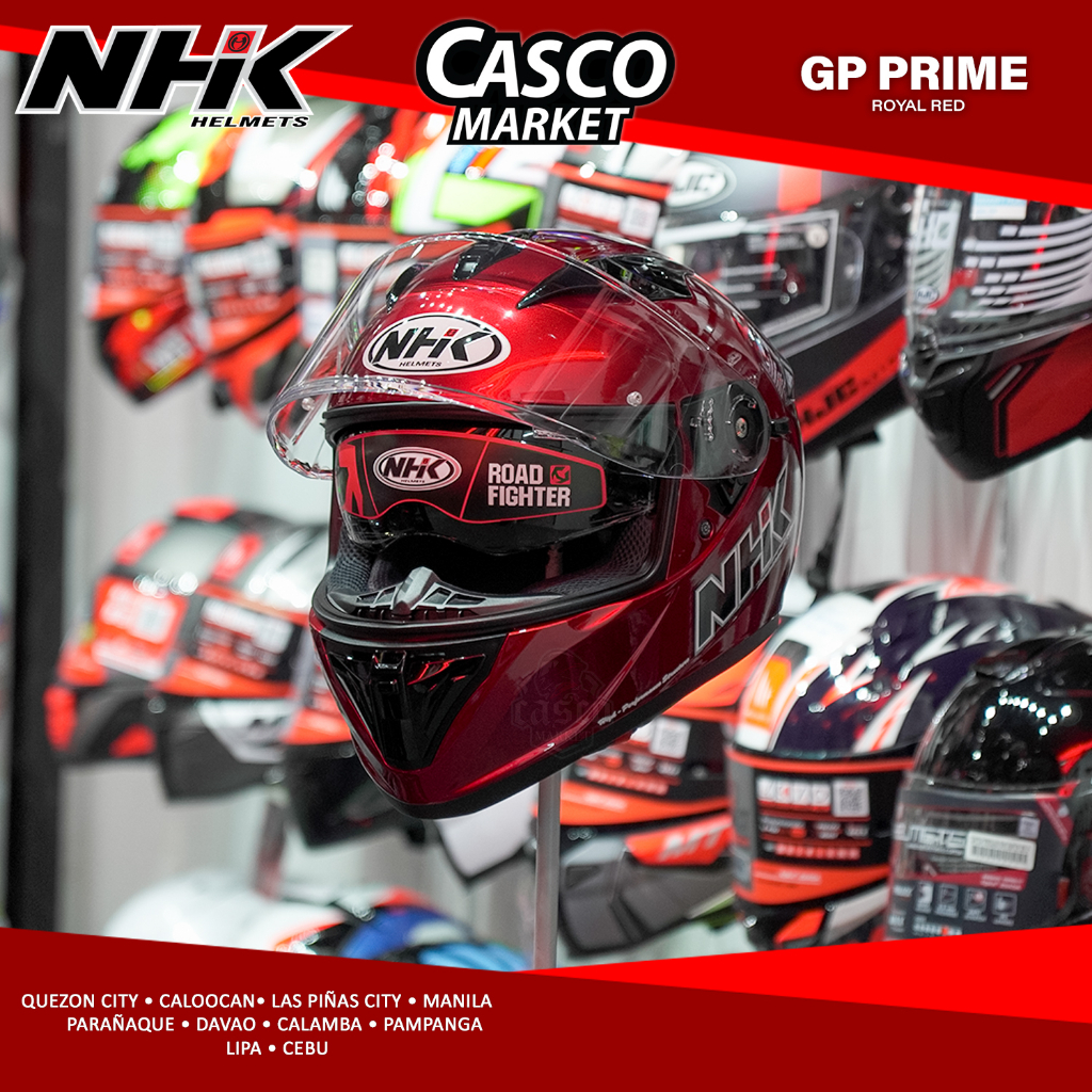 NHK GP PRIME SOLID ROYAL FULL FACE DUAL VISOR MOTORCYCLE HELMET ...
