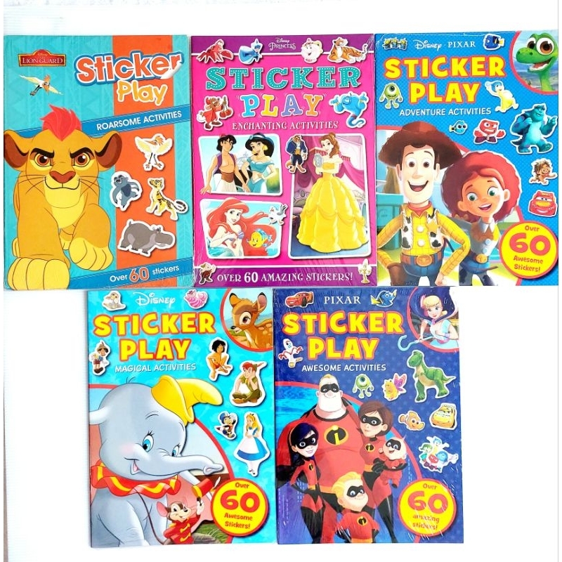 Disney Sticker Play Activity Books Series: Princess, Toy Story, Lion ...