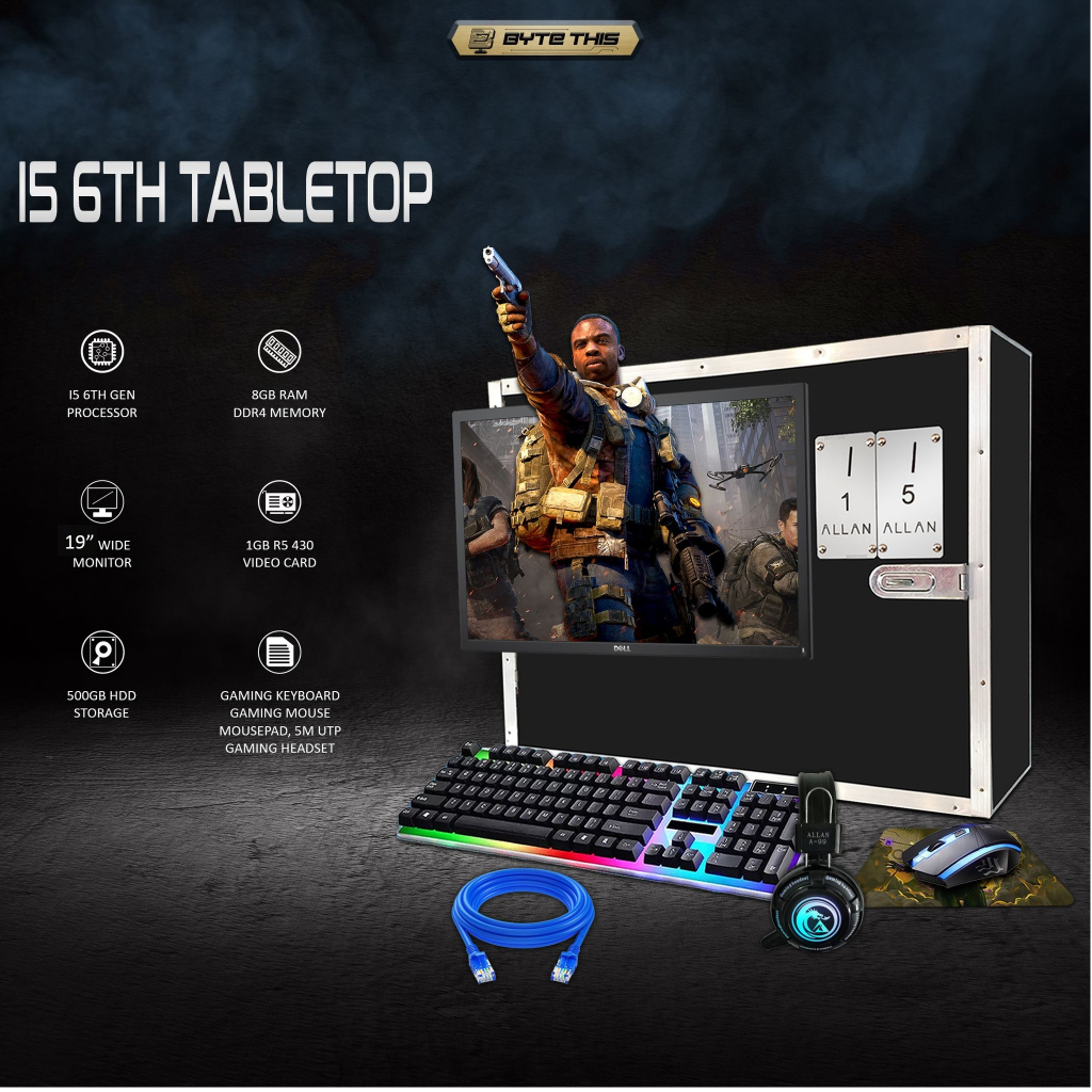 pisonet tabletop i5 6thgen 8gb ram ddr4 500gb hdd 19" wide monitor ...